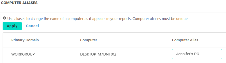 Create and Change Aliases or Display Names – ActivTrak Help Center