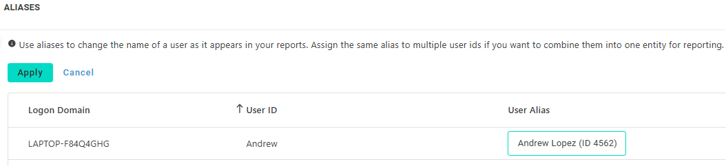 Create and Change Aliases or Display Names – ActivTrak Help Center